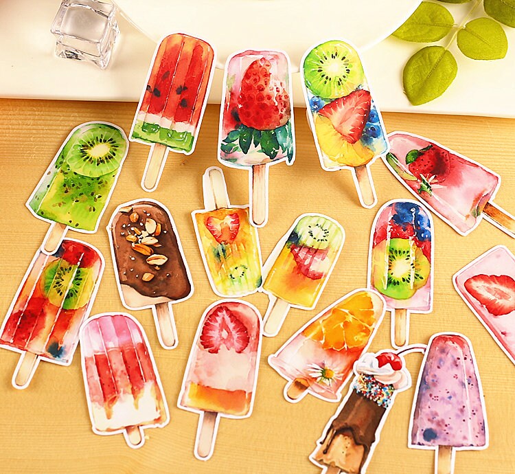 Ice Pop Stickers | Ice Pop Ice Cream Fruit Strawberry Popslice Pops ...