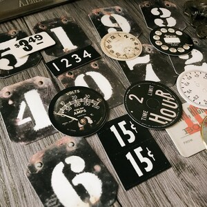Vintage Number Clock Dial Number Ephemera Pack Themed Collage Ephemera ...