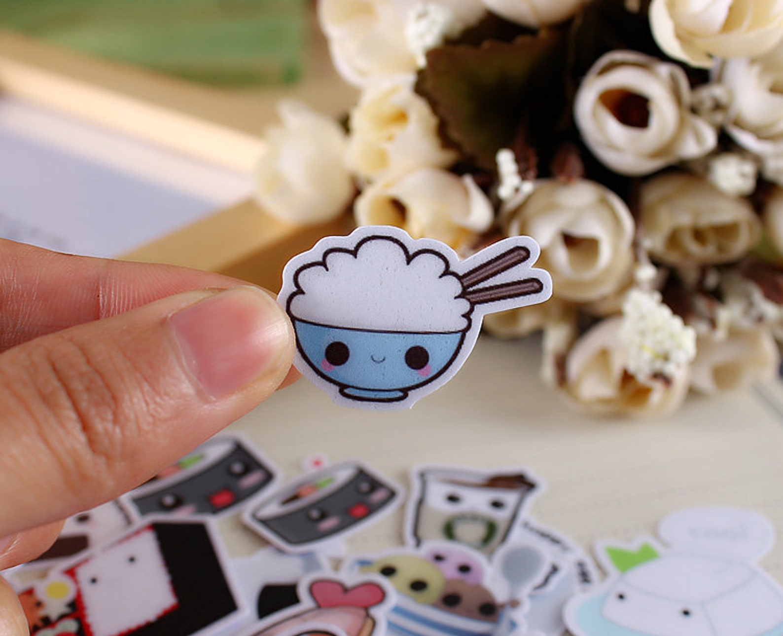 Cute Food Stickers | Cute Food Coffee Emoji Rice Bowl Sushi Emoji ...