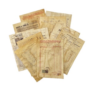 Handmade Coffee Stained Receipt Paper | Retro Invoice Business Coffee ...