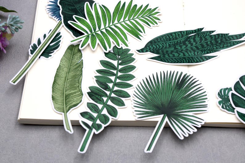 Botanical Leaf Stickers | Leaves Plants Themed Decorative Stickers, Die ...