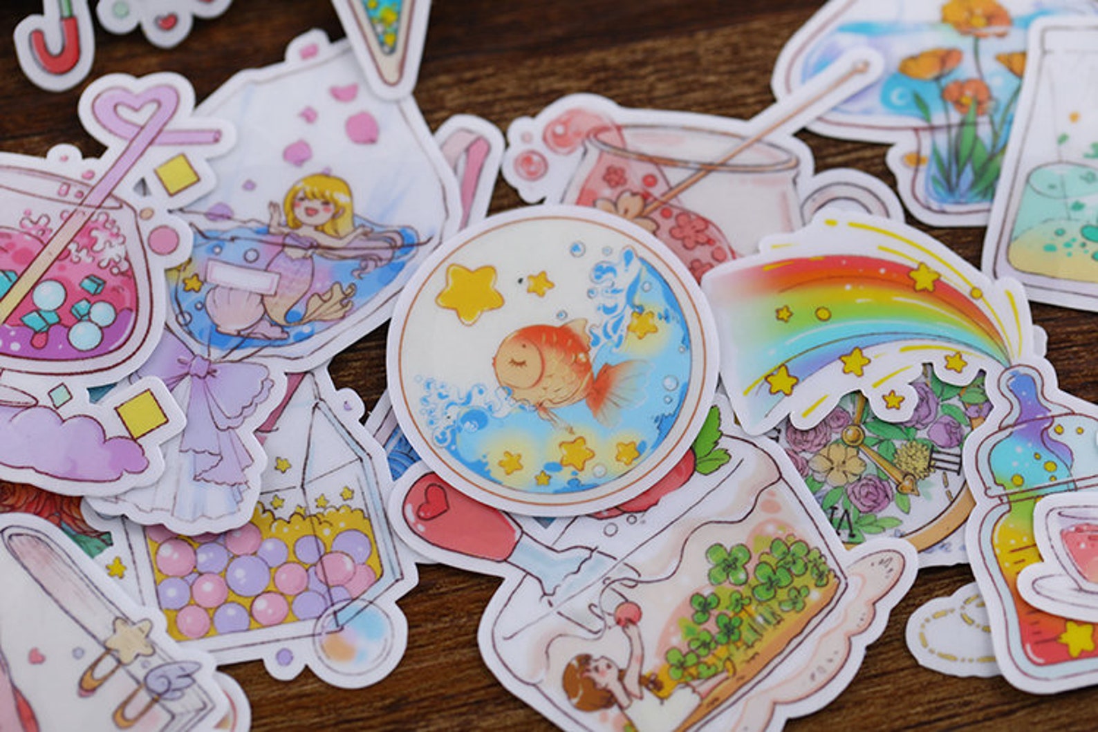 Cute Bubble Watercolor Cute Design Themed Stickers Die Cut - Etsy