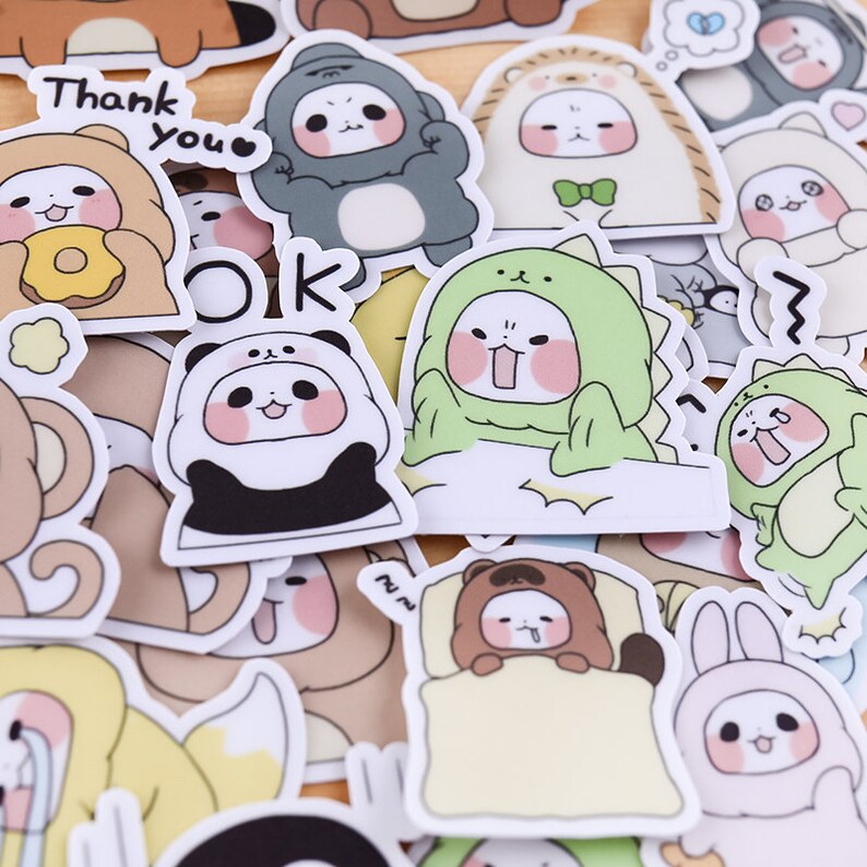 Happy Emoji Panda Stickers Cute Panda Expression Happy Life - Etsy