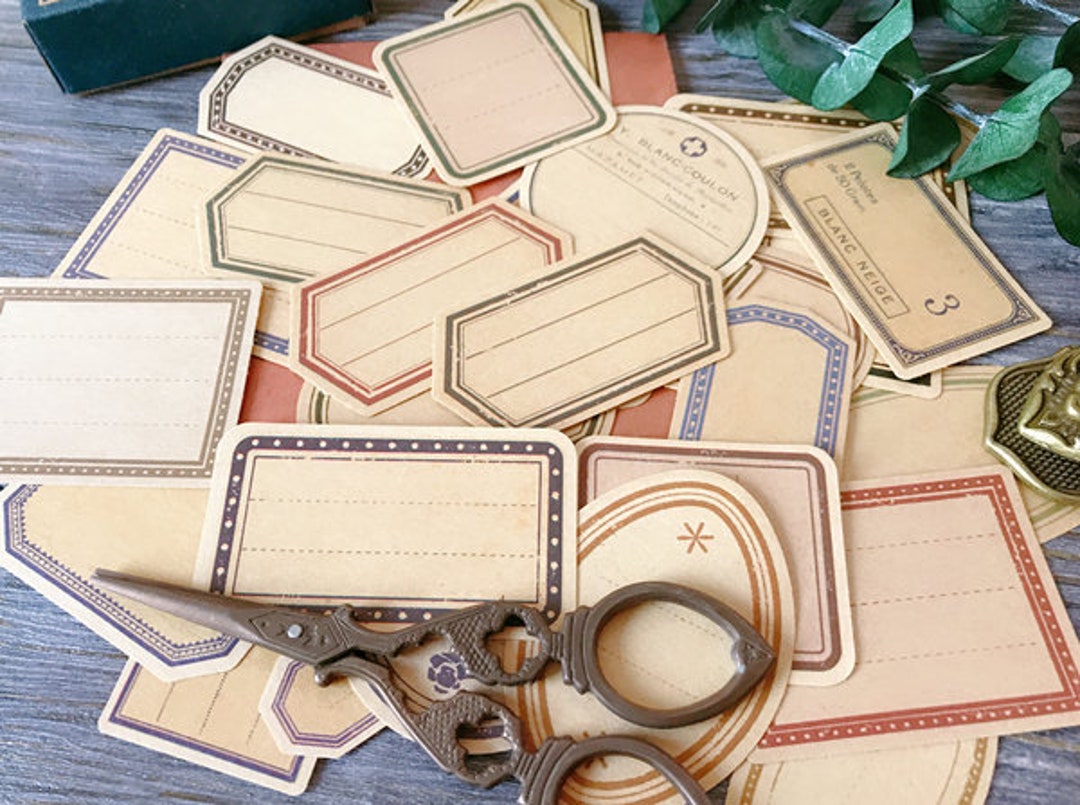 30pcs/pack Vintage Label Sticker Junk Journal Kit Pack, Kraft Paper ...