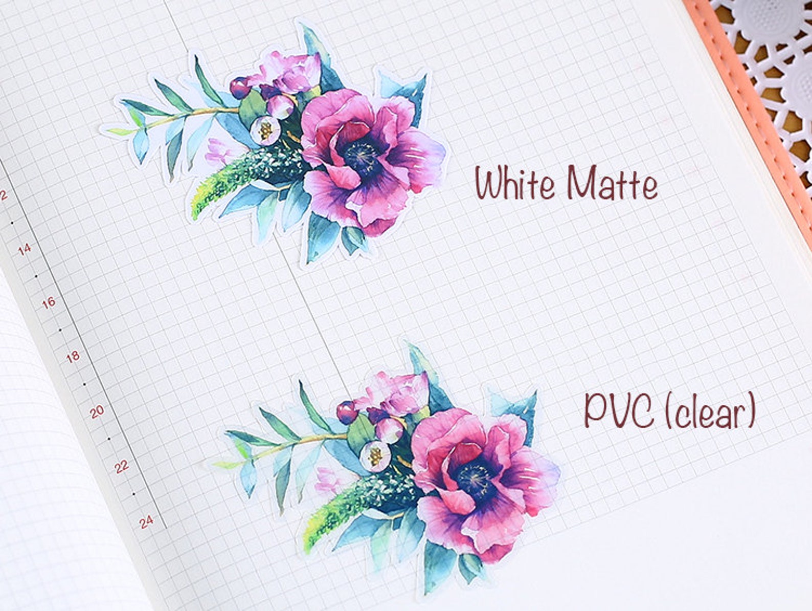 Flower Stickers Floral Wreath Plants Themed Decorative | Etsy