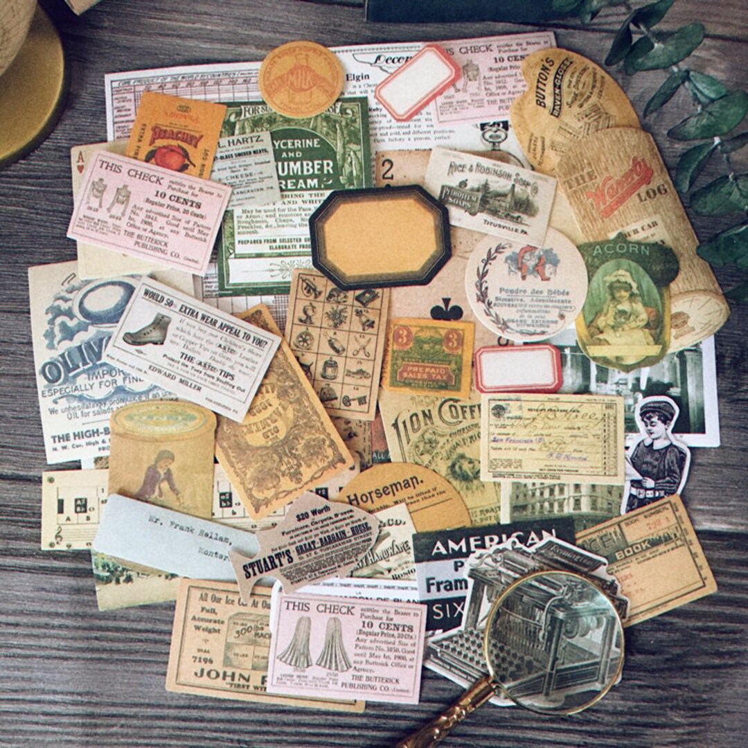 45pcs Pack Vintage Ephemera Junk Journal Kit Pack ,vintage Ephemera Y06 ...
