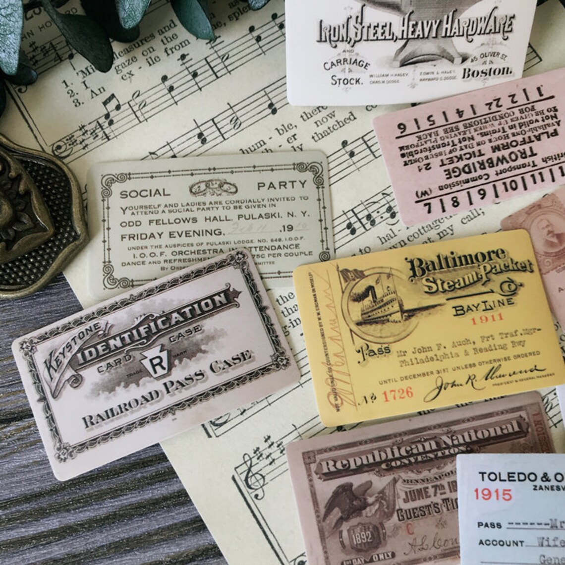 14pcs/pack Vintage Receipt Stickers Junk Journal Ephemera | Etsy