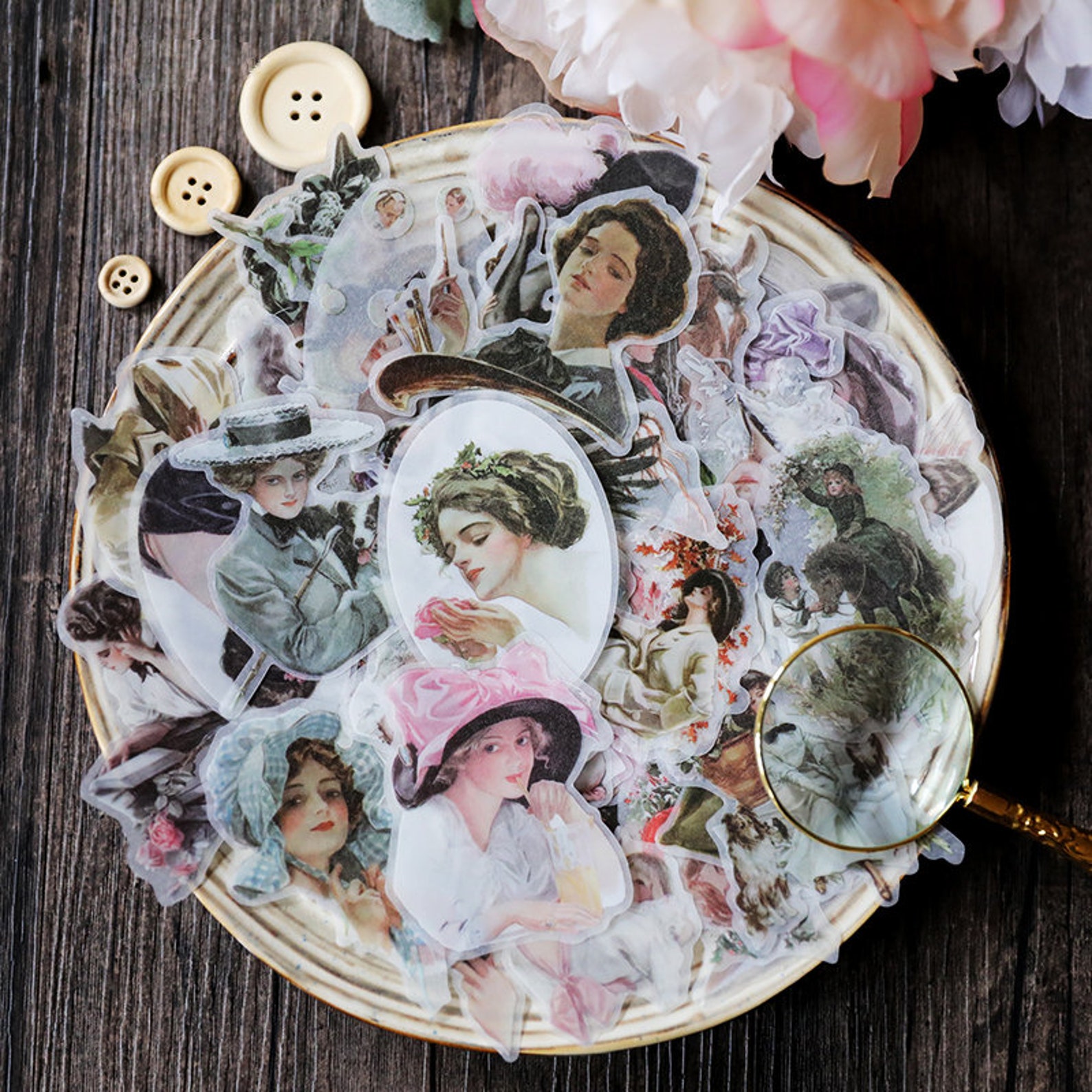 56pcs/pack Tracing Paper Texture Thin Stickers Pack Downton - Etsy