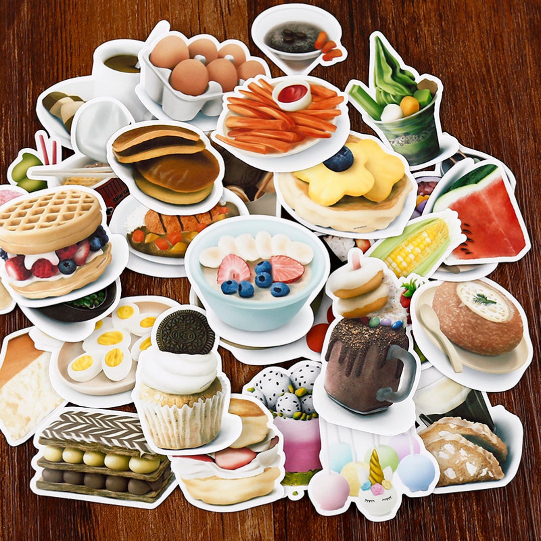 31pcs/ Sweets Dessert, Cake Delicious Snack Themed Die Cut Stickers ...