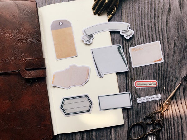 18pcs/pack Vintage Label Sticker Junk Journal Kit Pack Vellum - Etsy