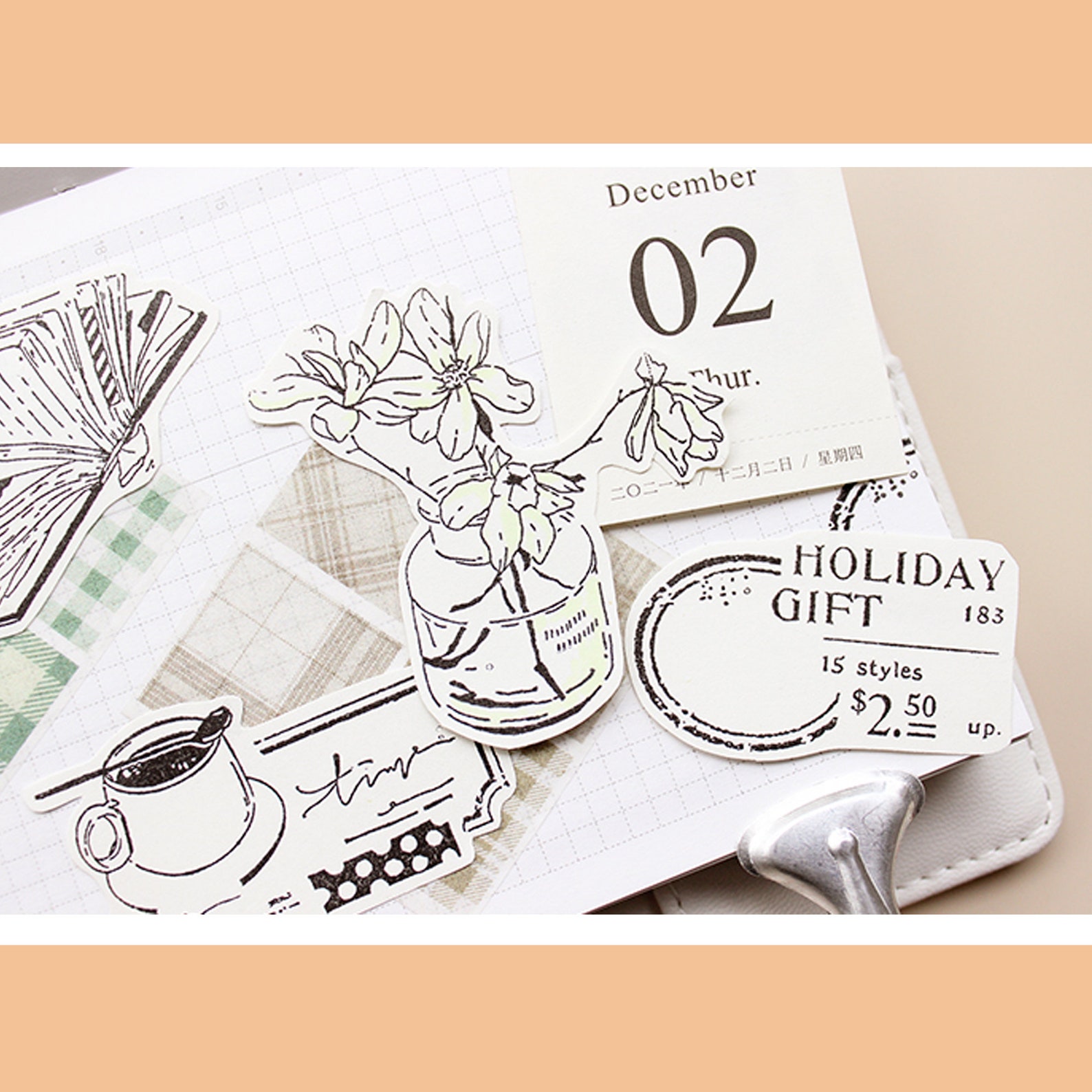 Clear Stamp Set /clear Stamps / Reading Time Flower Relax Time ...
