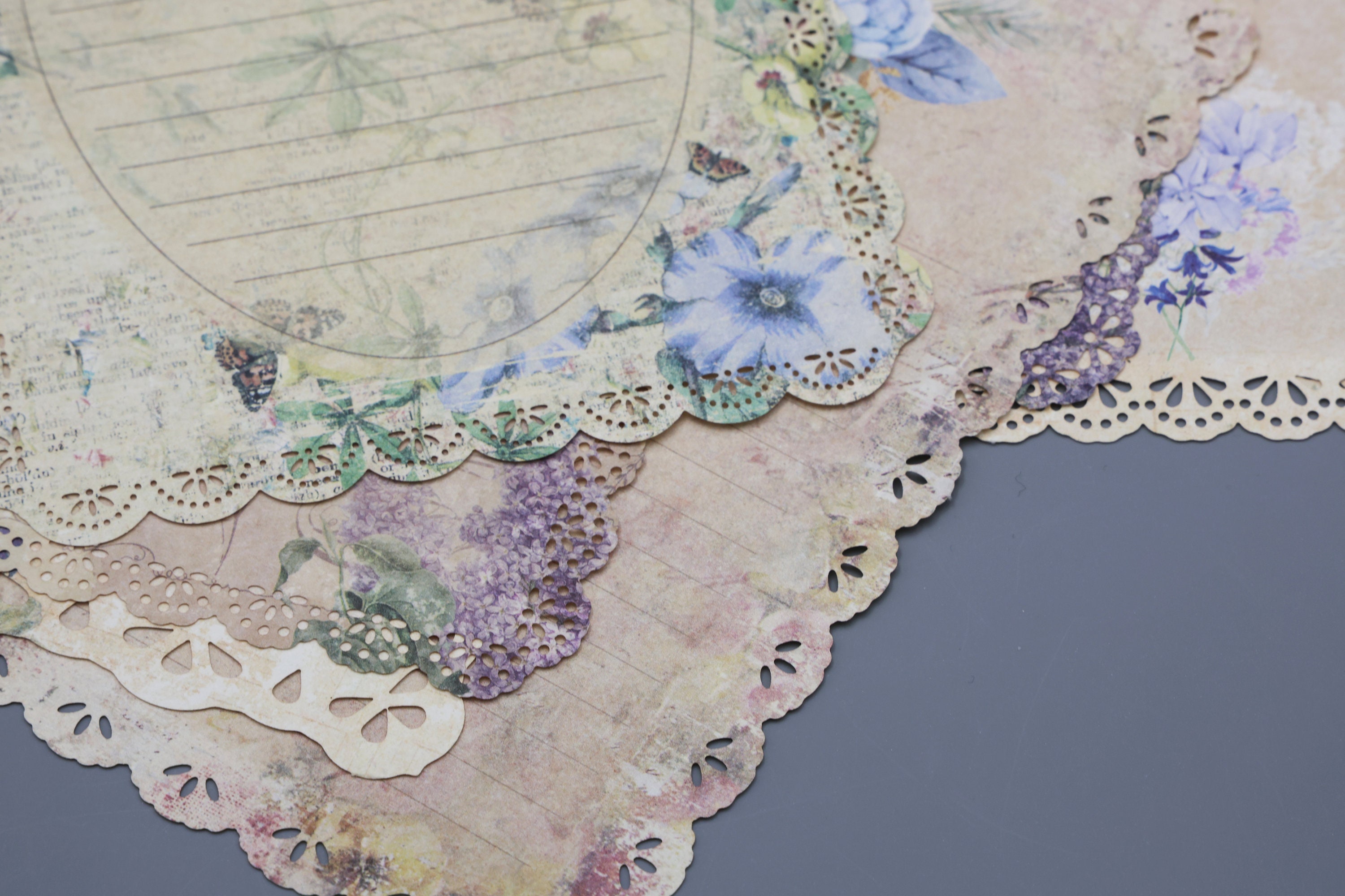 Lace Border Paper Collage Paper | Printed Paper Flower Design ...