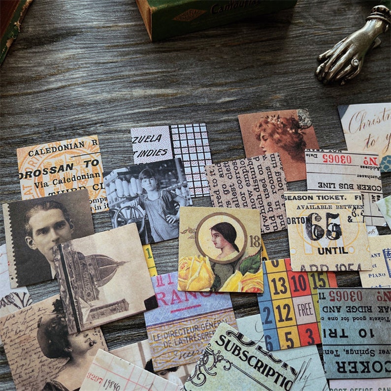 Vintage Receipt Collage Stickers Collage Sticker Receipt - Etsy