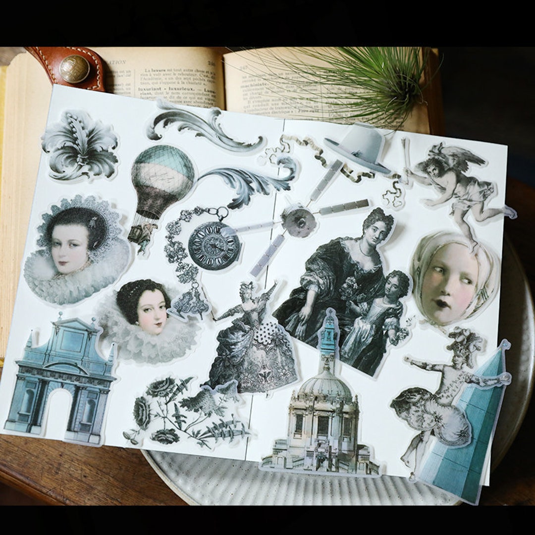 Vintage People Stickers Clear Vellum Sticker Architecture Paper ...