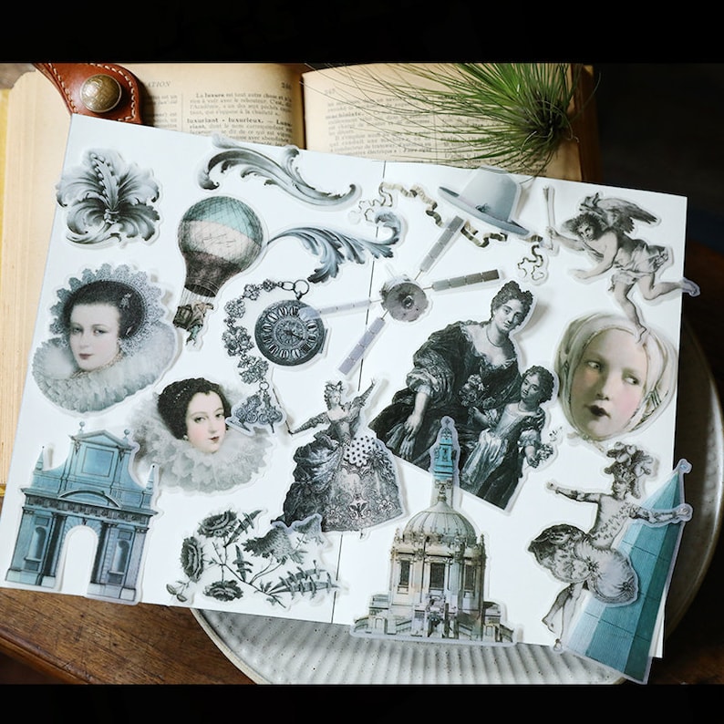 Vintage People Stickers Clear Vellum Sticker Architecture Paper ...