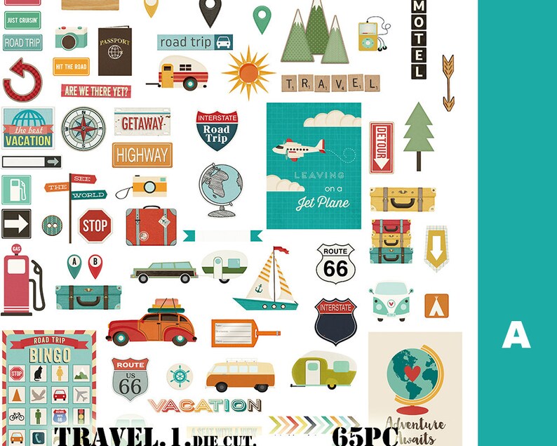 65pcs/pack Travel Trip Themed Stickers Pack Bojo Sticker - Etsy