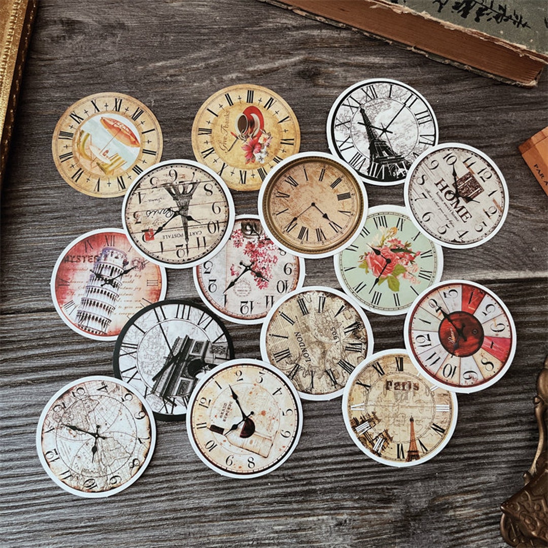 15pcs Clock Stickers | Ancient Roman Stickers Dial Mechanical Themed ...