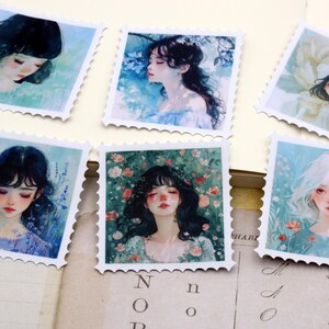 Cute Girl Floral Portrait Stickers | Beautiful Girls Portrait Themed ...
