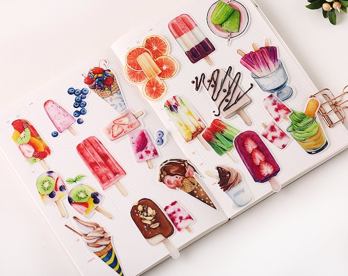 Ice Pop Stickers Fruit Strawberry Popslice Kiwi Orange Ice - Etsy