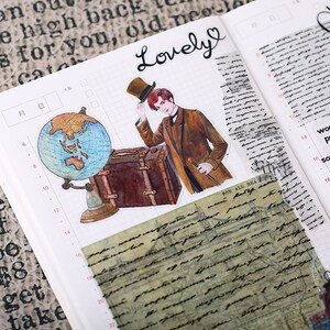 Vintage Gentleman Men Sticker, Old Town Handsome Boy Stickers Pack Die ...