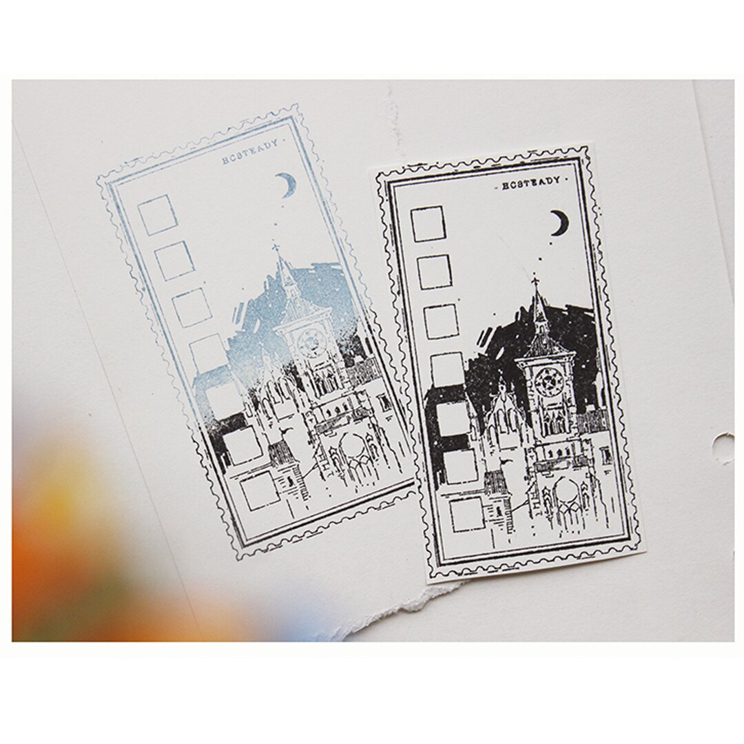 Moonlight Castle Mystic Wood Rubber Stamps | Night Castle Stamp ...