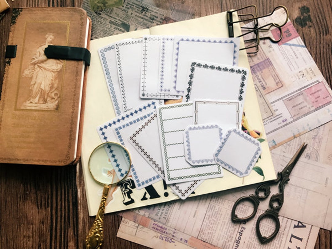 Stickers | Vintage Note Frame Sticker Junk Journal Kit Pack, Vintage ...