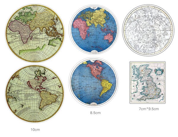 Vintage Map Themed Decorative Stickers Die Cut Stickers | Etsy