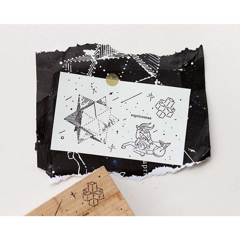 Constellation Wood Rubber Stamps ｜zodiac Solar System Starry Planet ...