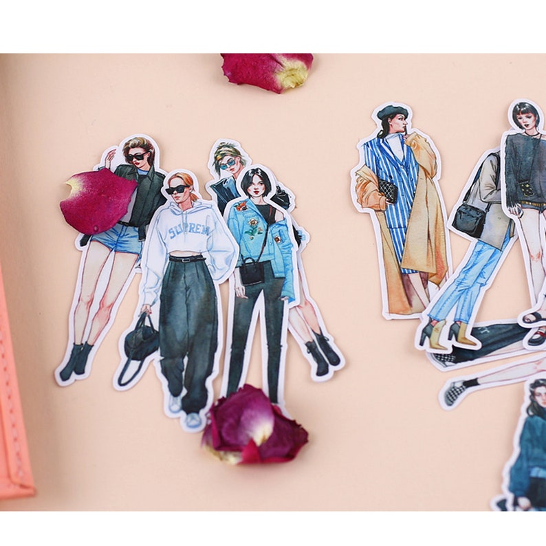 Fashion Girl Stickers Modern Girls Streetwear Dress Street - Etsy