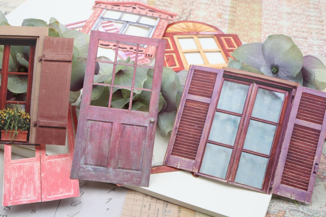 Various Window Paper Stickers | 10pcs/pack Window Stickers Junk Journal ...