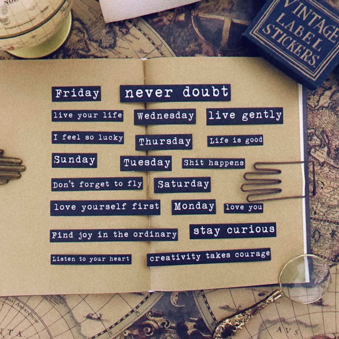 Small Word Stickers | White Matte Word Stickers, Phrases, Quotes, Y06 ...