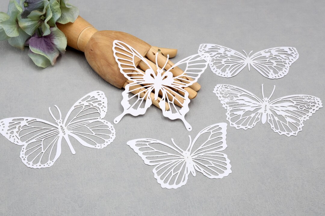 10PCS Assorted Lace Butterfly Leaves Paper Die-cuts, Lace Paper Cutting ...