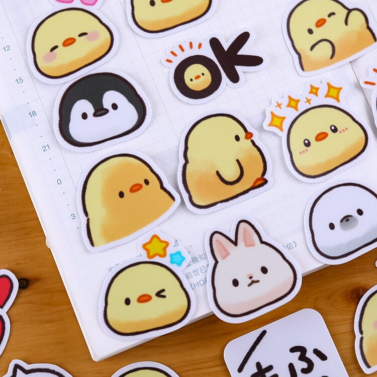 Happy Chick Stickers Baby Chicken Cute Happy Life Funny | Etsy
