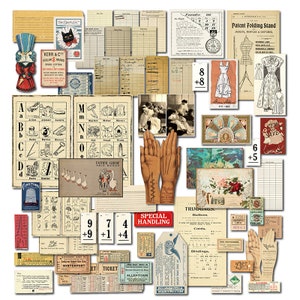 59 Pcs /vintage Junk Journal Kit Pack, Card, Journal Scrapbook ,vintage ...