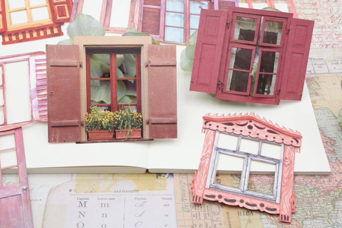 Various Window Paper Stickers | 10pcs/pack Window Stickers Junk Journal ...