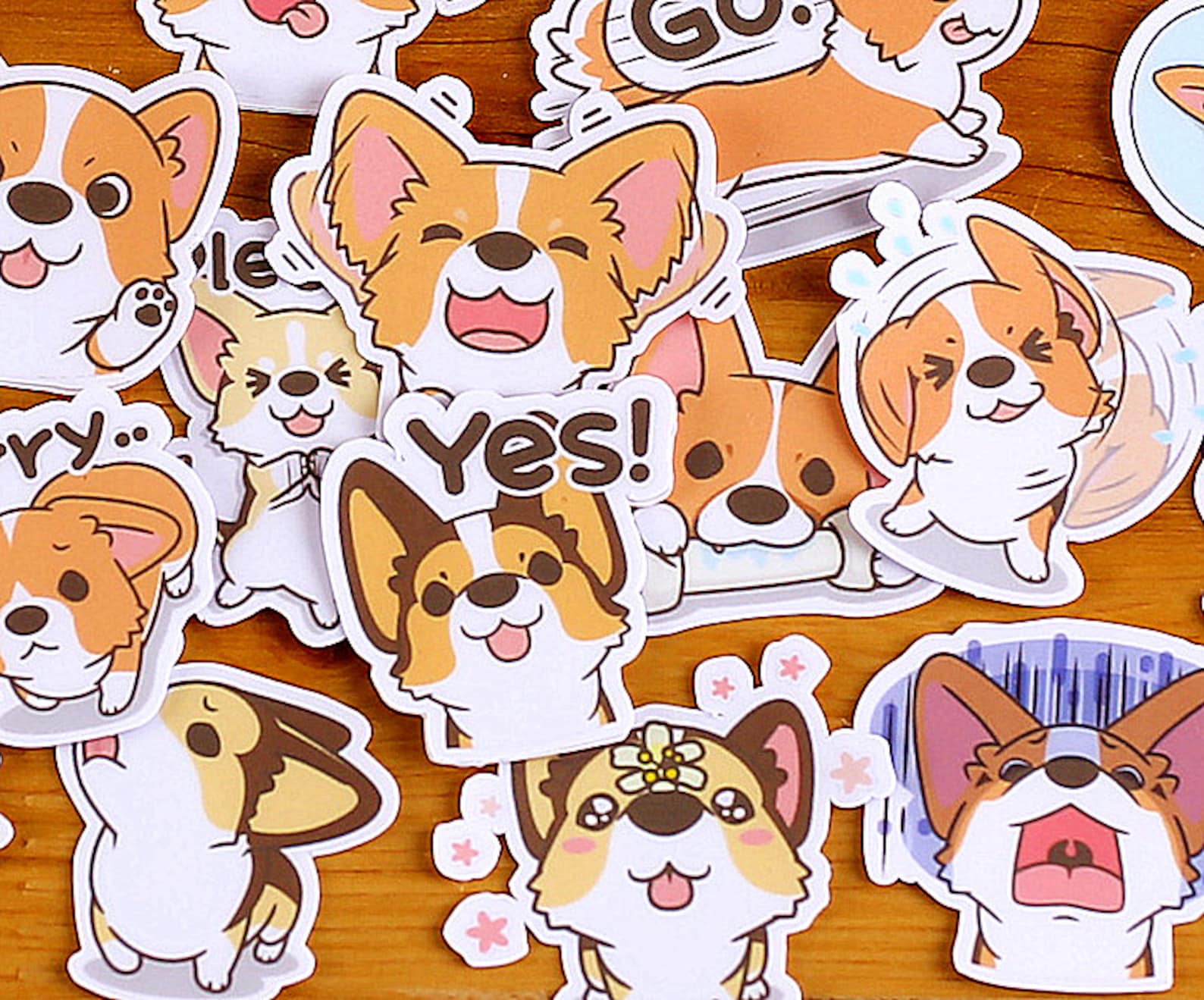 Cute Corgi Dog Themed Sticker Die Cut Stickers Pet Stickers | Etsy
