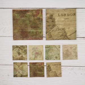 Vintage Map Stickers | Vintage World Map Background Paper Stickers ...