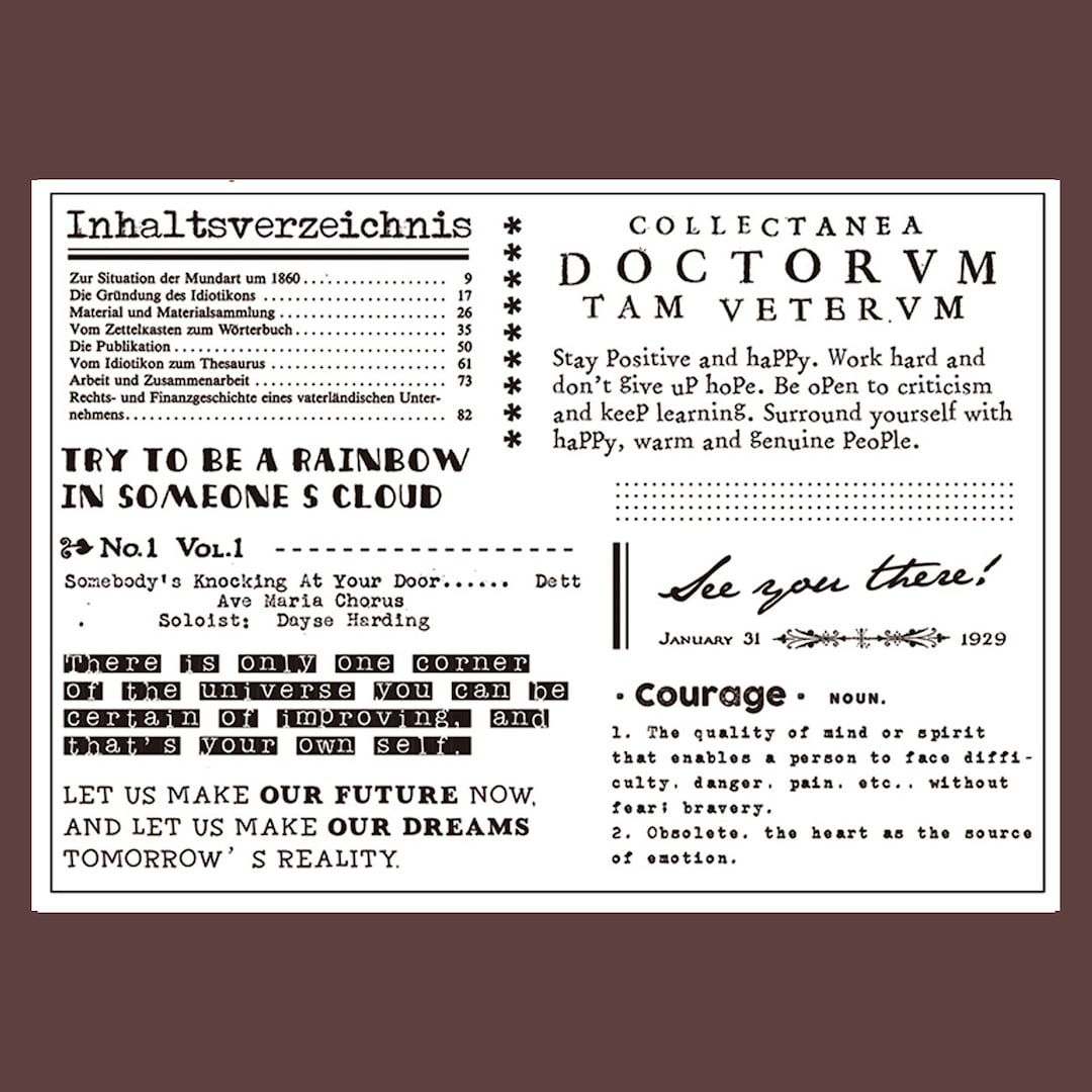 Clear Stamp Set / Clear Stamps / Quotes Vintage Receipt Tn Themed ...
