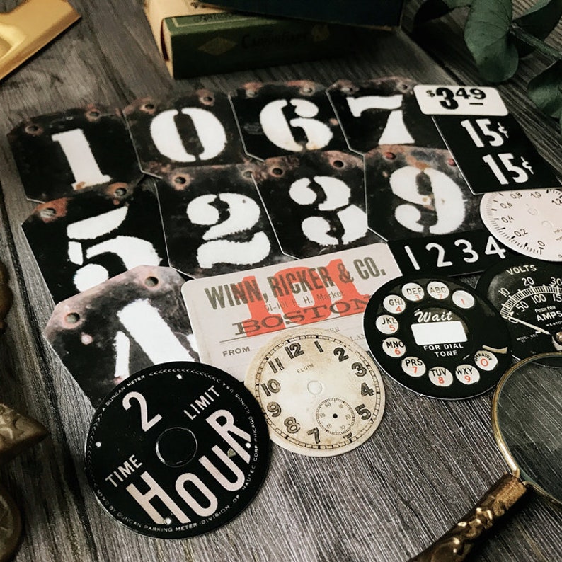 Vintage Number Clock Dial Number Ephemera Pack Themed Collage | Etsy