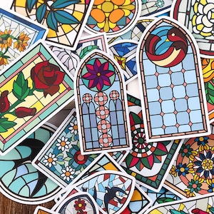 Colourful Stained Glass Window Sticker - Church Window Sticker Themed Decorative Stickers, Die ...
