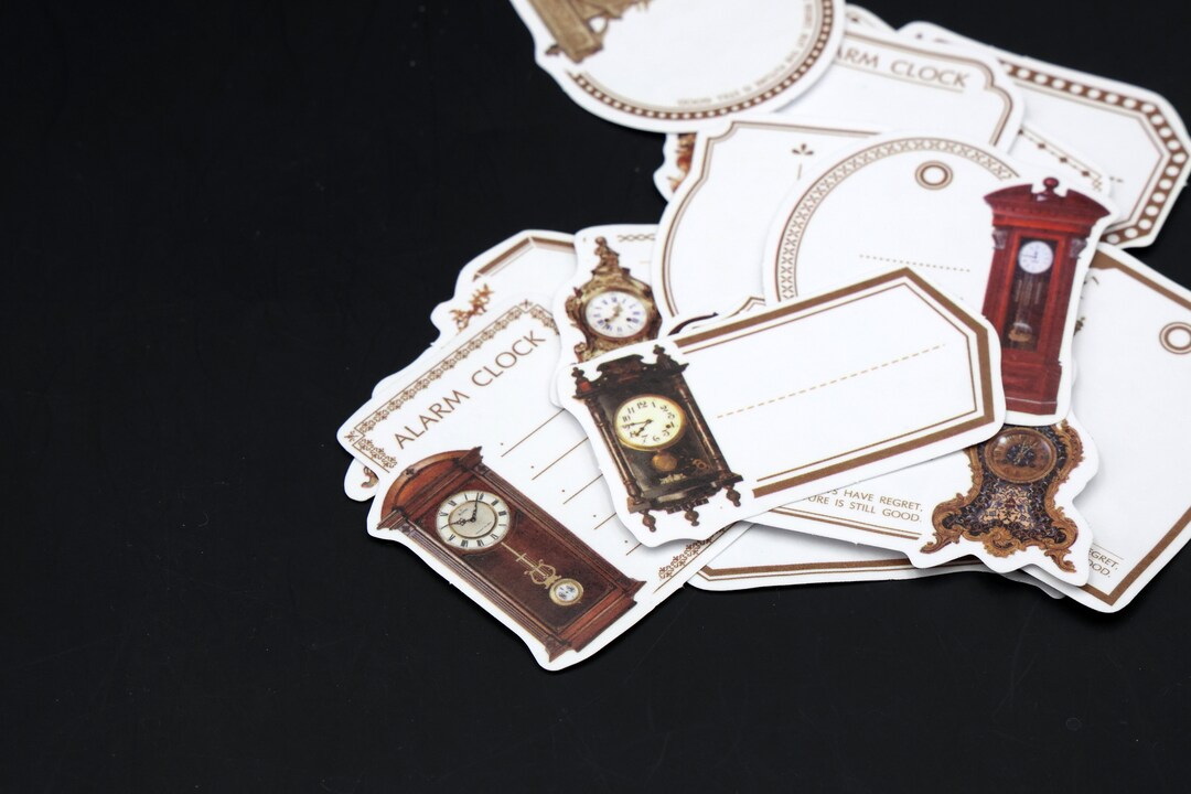 Pendulum Wall Clock Label Stickers | Washi Sticker Retro Themed ...