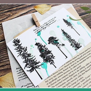 Clear Stamp Set / Clear Stamps / Tree Plant Pine Tree Themed ...