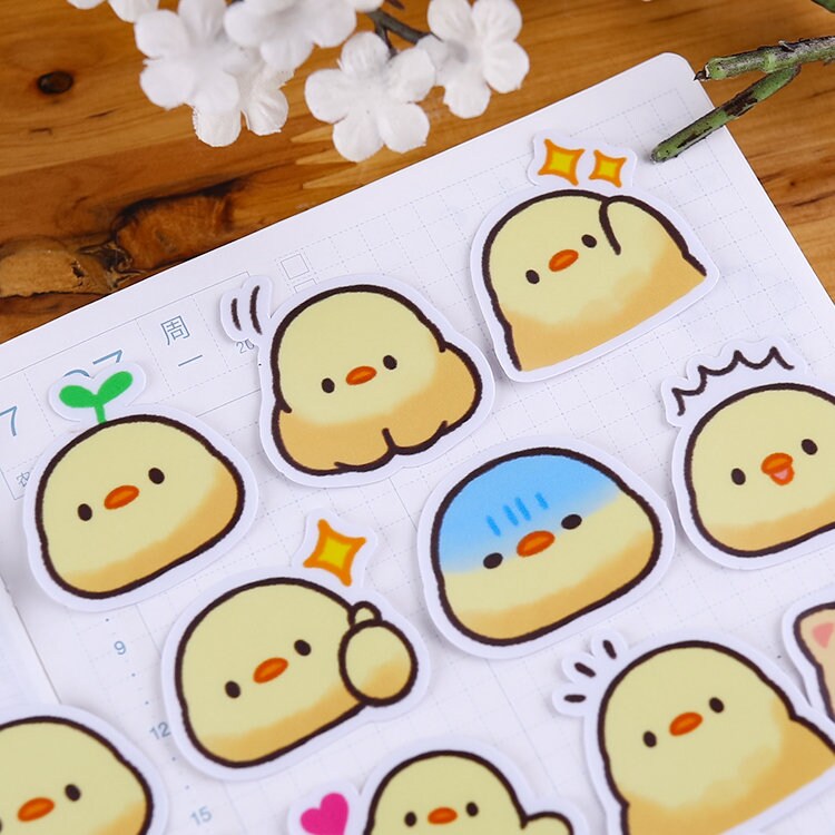 Happy Chick Stickers Baby Chicken Cute Happy Life Funny - Etsy