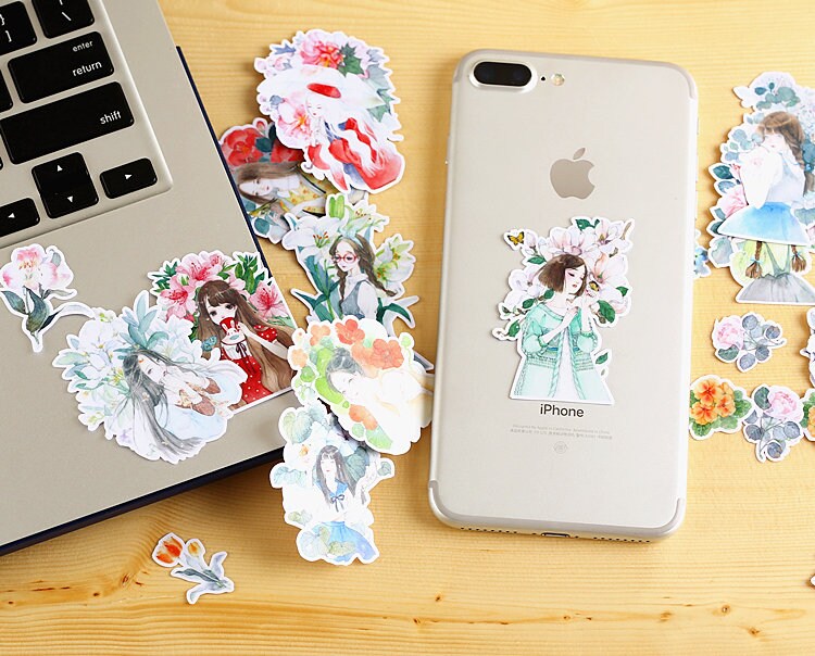 Floral Girl Stickers Modern Girls Flower Floral Themed | Etsy