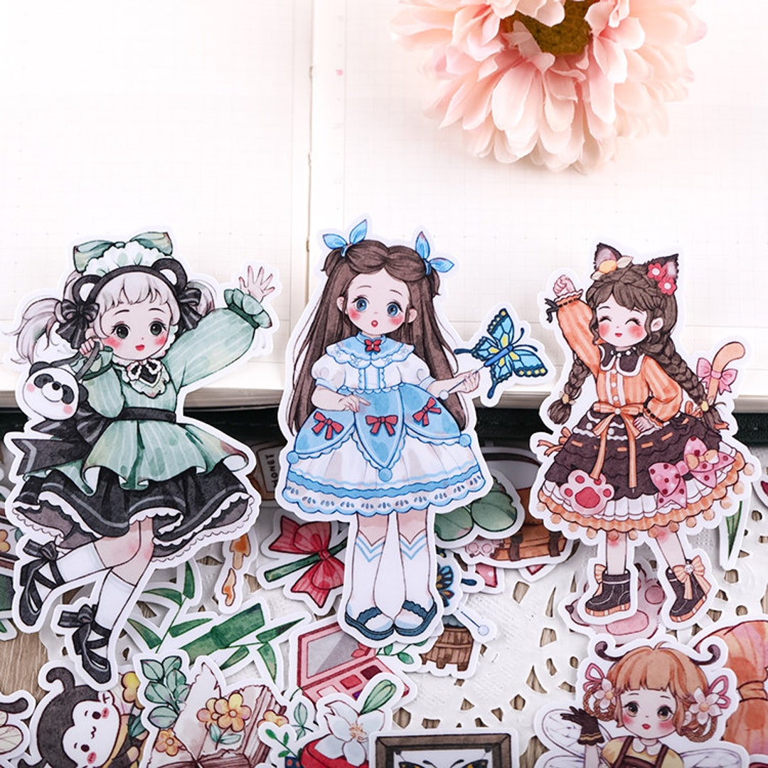 Cute Girl Doll Stickers | Cute Girl Princess Doll Themed Stickers, Die ...