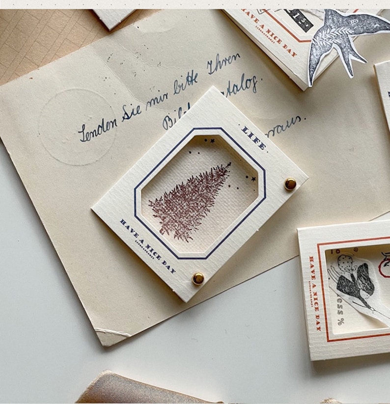 Mini Paper | Collage Set Ephemera White Frame Card Paper Card Plain ...