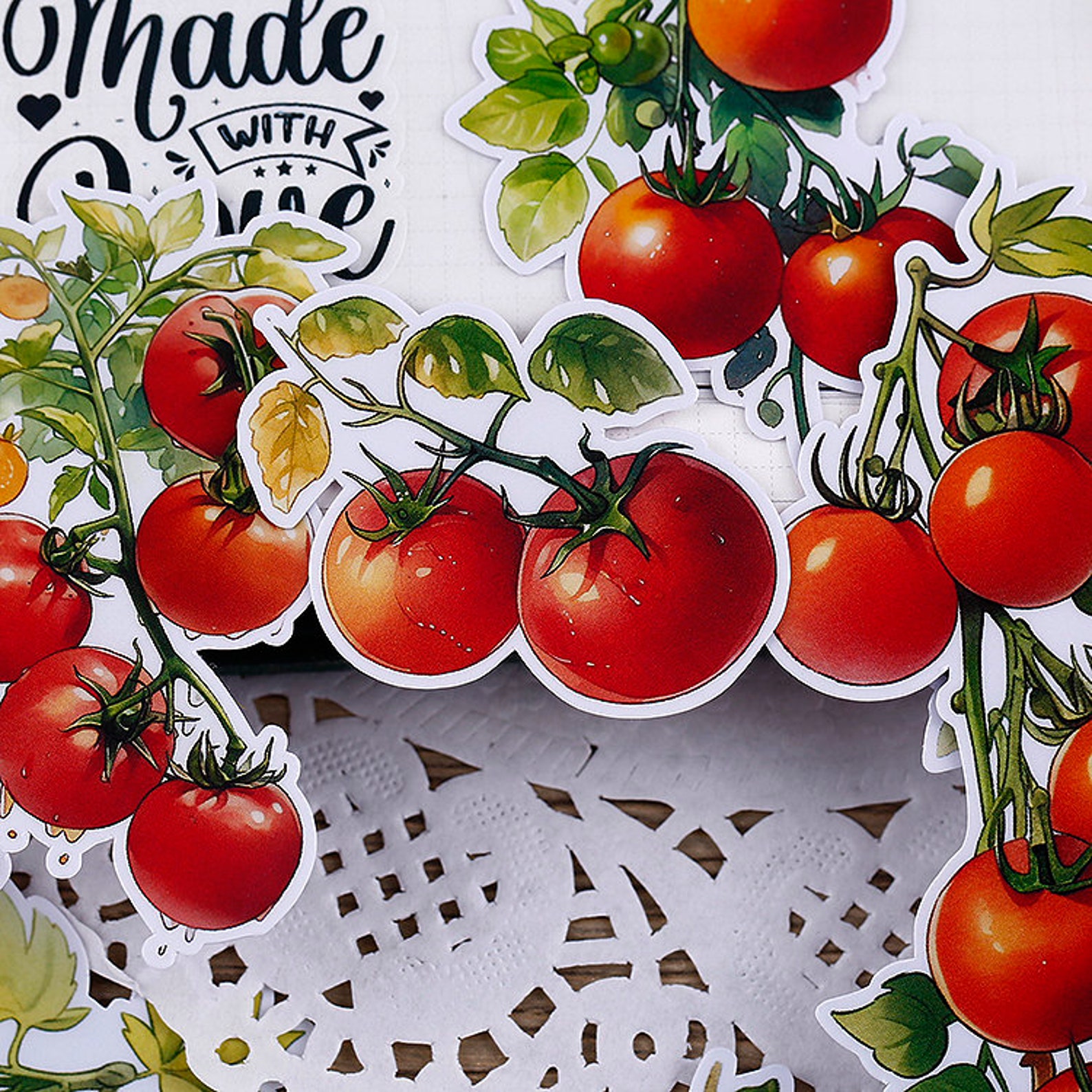 Tomato Watercolor Sticker | Vegetable Tomato Die Cut Stickers, ML05 - Etsy
