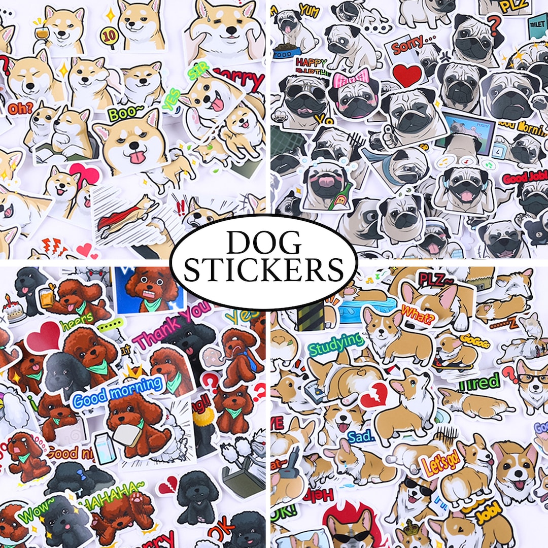 Cute Dog Stickers Adorable Dog Breeds Themed Sticker #shiba Inu Pug ...