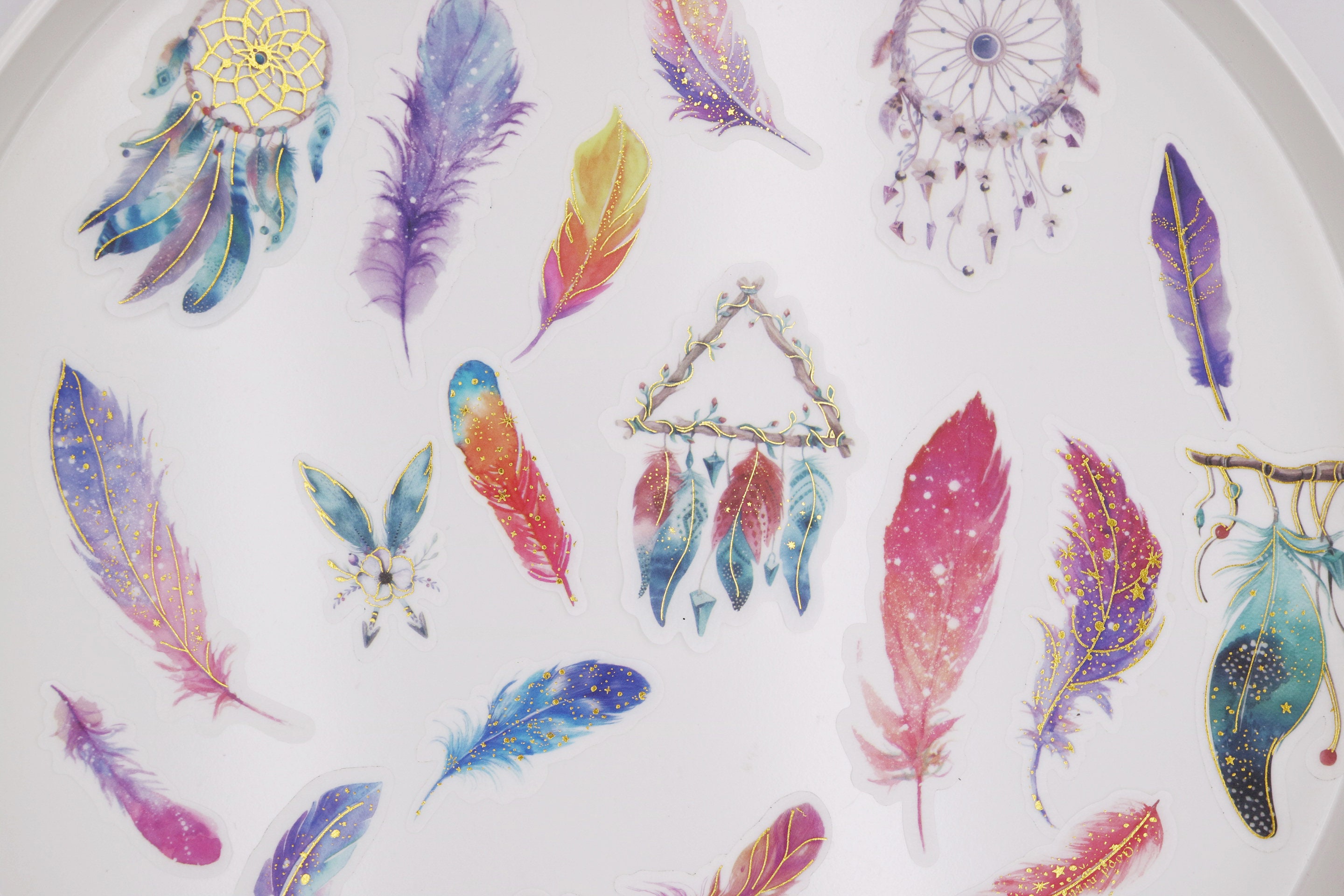 60pcs/pack Washi Stickers Pack / Magic Feather Themed Washi Stickers ...