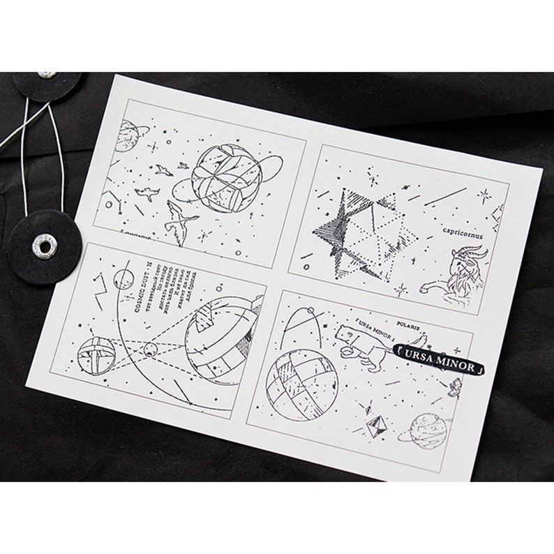 Constellation Wood Rubber Stamps ｜zodiac Solar System Starry Planet ...